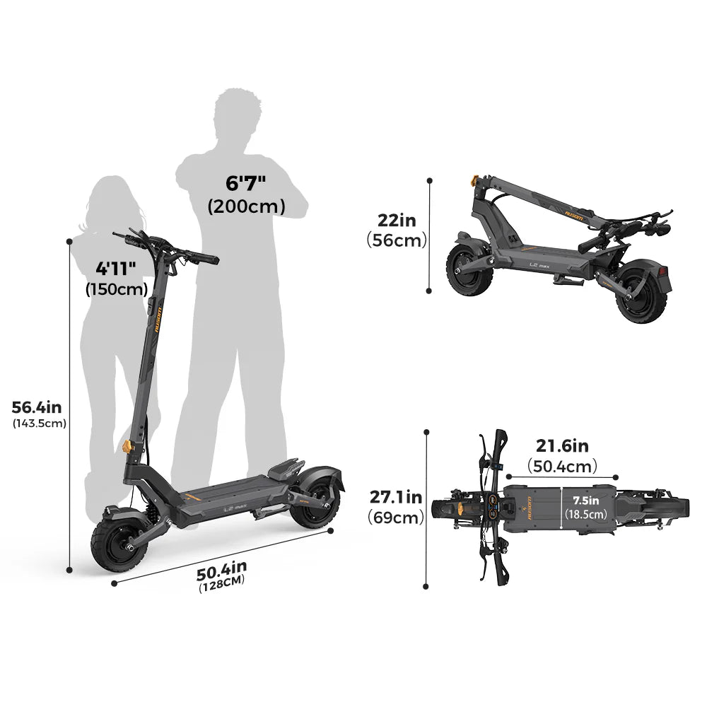 Ausom L2 Max Dual Motor Electric Scooter | Fast UK Delivery